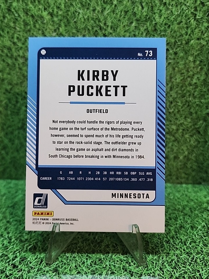 KIRBY PUCKETT 2024 Donruss #73 Blue Holo Parallel #031/149 Minnesota ...