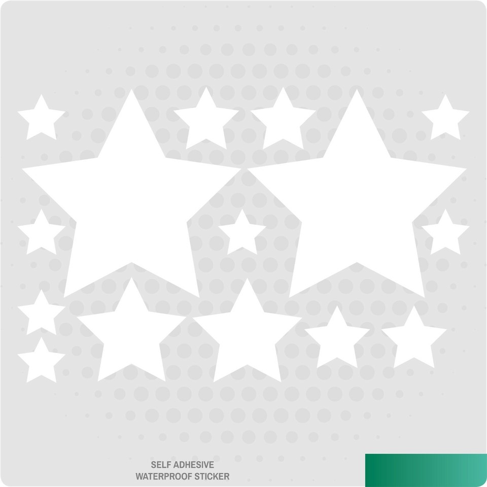 Pack of 15 Star Stickers for Home Decoration, Kids Bedrooms, Cars ...