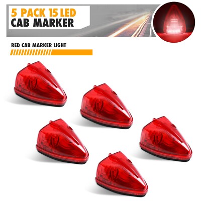 5X Red LED Triangle Marker Indicator Lights Car Truck Trailer 3.5" x 2. ...