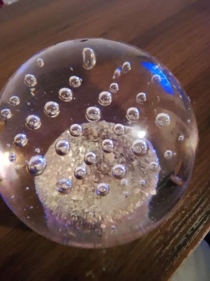 Vintage Clear Controlled-Bubble Glass Paperweight 4" | eBay UK