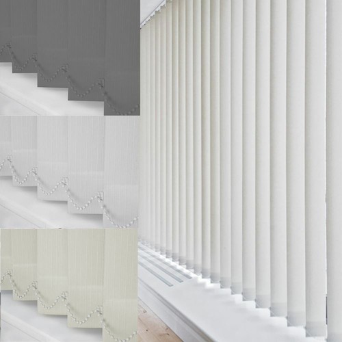 VERTICAL BLINDS COMPLETE SET BLACKOUT DIM-OUT FABRIC HEADRAIL HANGERS ...