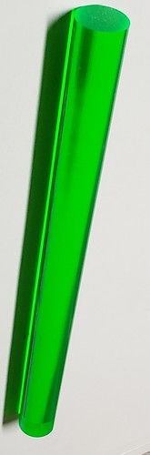 1 PC 3/4" DIAMETER CLEAR GREEN FLUORESCENT ACRYLIC PLEXIGLASS ROD 12 ...