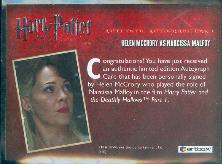 Harry Potter Deathly Hallows Part 1 Helen McCrory Autograph Card | eBay