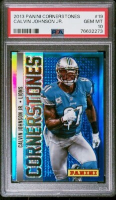 2013 Panini Monster Box Prizm Cornerstones Blue PSA 10 SP Calvin ...