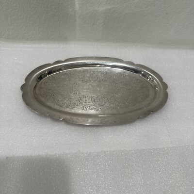 Sheridan Vintage Silverplate Serving Tray, Oval shape, 9.5in | eBay