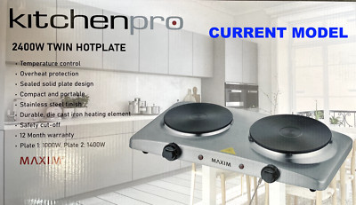 ELECTRIC TWIN HOT PLATE COOKTOP COOKER MAXIM KitchenPro PORTABLE HOT ...