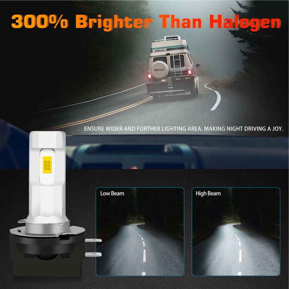 H11B LED Headlight Bulbs Conversion Kit High and Low Beam White Super ...