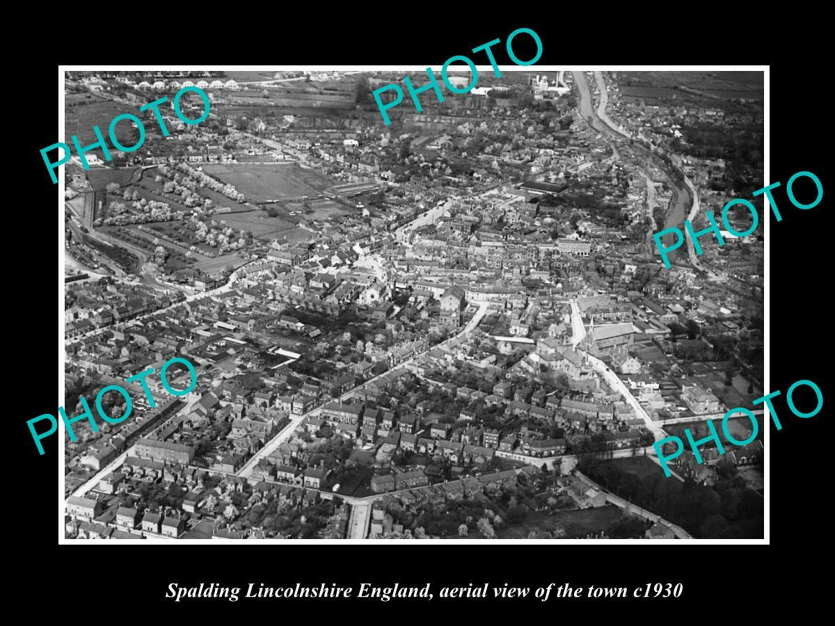 OLD 6 X 4 HISTORIC PHOTO OF SPALDING ENGLAND AERIAL VIEW OF THE TOWN ...