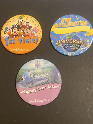 Set Of 3 Disney World Celebration Buttons Pin Backs 1st Visit I’m ...