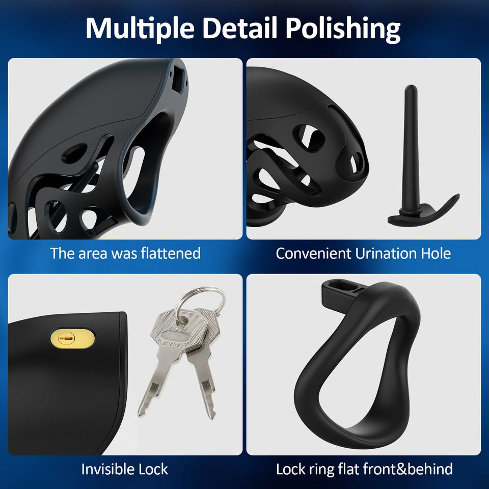 Adult Male Restraint Lock Penis Chastity Cage BDSM Sex Bondage ...