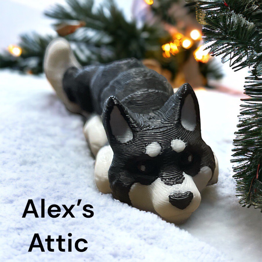 3D Printed Articulated Husky Keychain PLA Made In USA | eBay