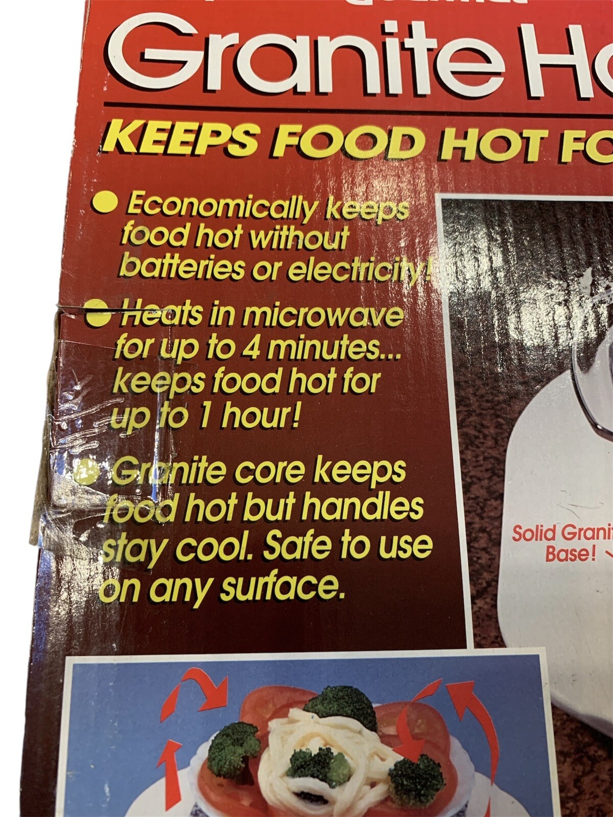 Kitchen Gourmet Granite Hot Plate Microwavable Stone Cordless Keeps ...