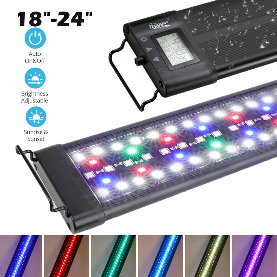 hygger 24/7 Aquarium LED Light 18 24 32 48 55" Fish Tank Light ...