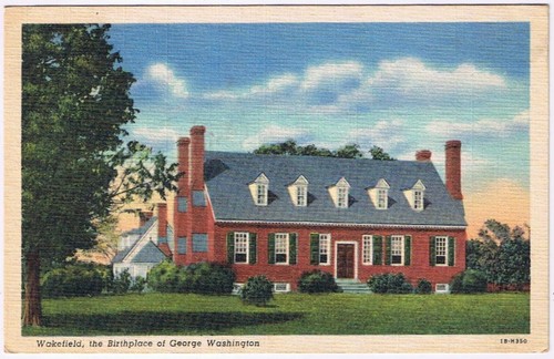Postcard Birthplace Of George Washington Wakefield Virginia | eBay