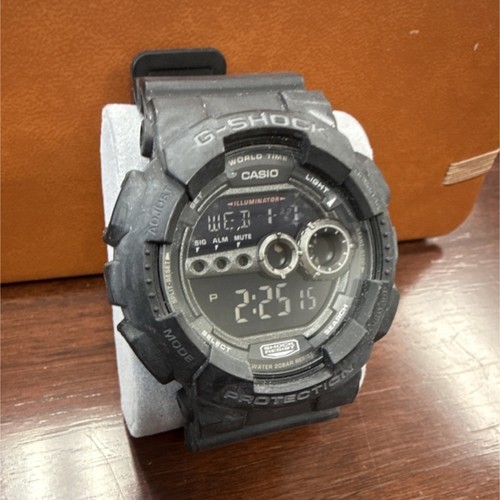 Casio G-SHOCK GD-100 Black Digital Shock Resistant Resin Men's Watch ...