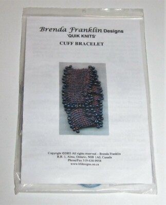 Brenda Franklin Designs Knitted BEADED CUFF BRACELET | eBay