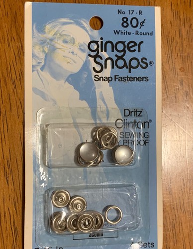 VTG Scovill Clinton Ginger Snaps Snap Fasteners Round White No Sewing 4 ...