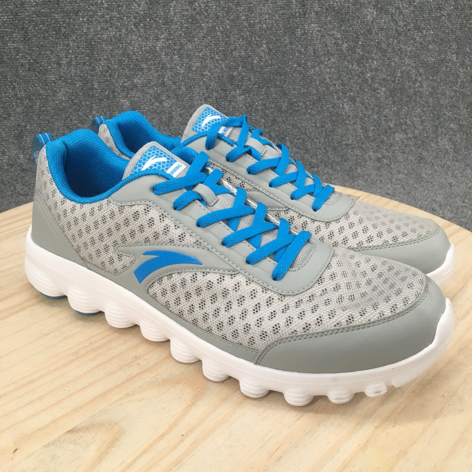 Anta Shoes Mens 15 Running Sneakers Gray Blue Mesh Ro… - Gem