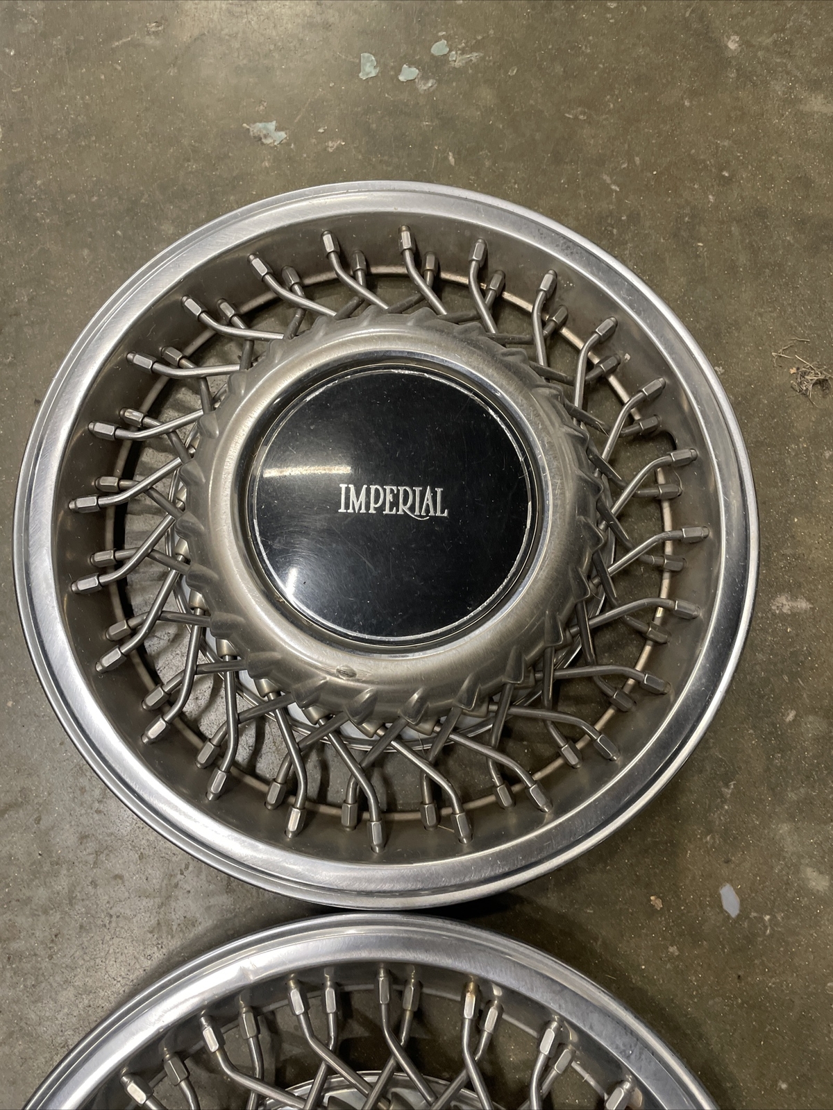 Imperial Hubcap Hub Cap Black Gold Insignia 4284982 CHRYSLER for sale ...