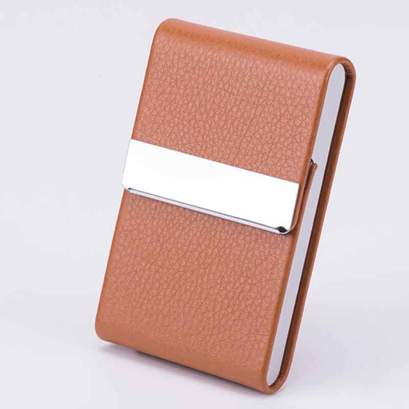 Professional Business Card Holder PU Leather Business Card Case Name ...