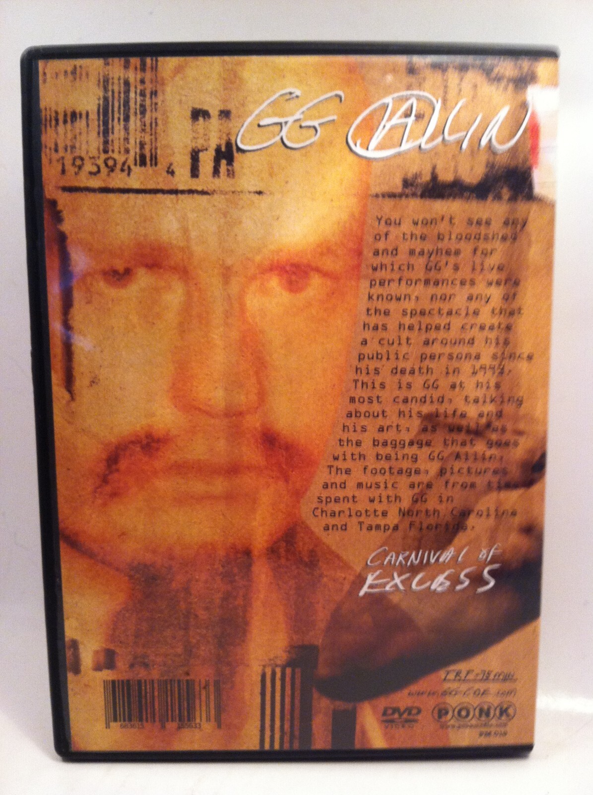 GG Allin : Carnival of Excess (DVD) 683615155633 | eBay