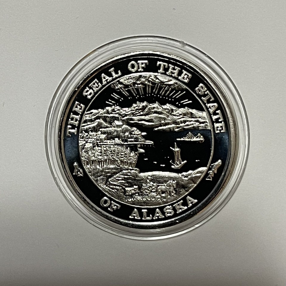 1994 Fur Rendezvous Anchorage Alaska Proof Coin 1 Troy Oz .999 Fine ...