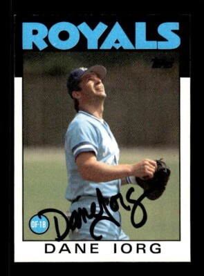 DANE IORG SIGNED 1986 TOPPS #269 - ON-CARD AUTOGRAPH - KANSAS CITY ...