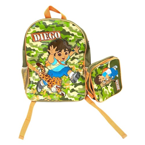 Go Diego Go Kids Character School Backpack With Lunch Bag | eBay
