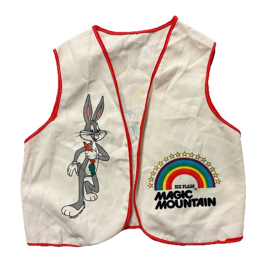 Vtg 80s Looney Tunes Magic Mountain Vest Toddler Baby Sz ? Measurements ...
