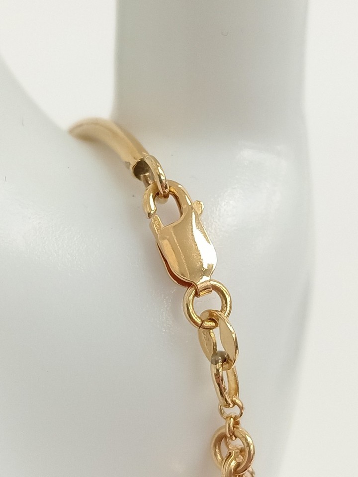 18ct Yellow Gold 5-Charm Celestial Theme 17.5cm Bangle / Bracelet 5.93g ...