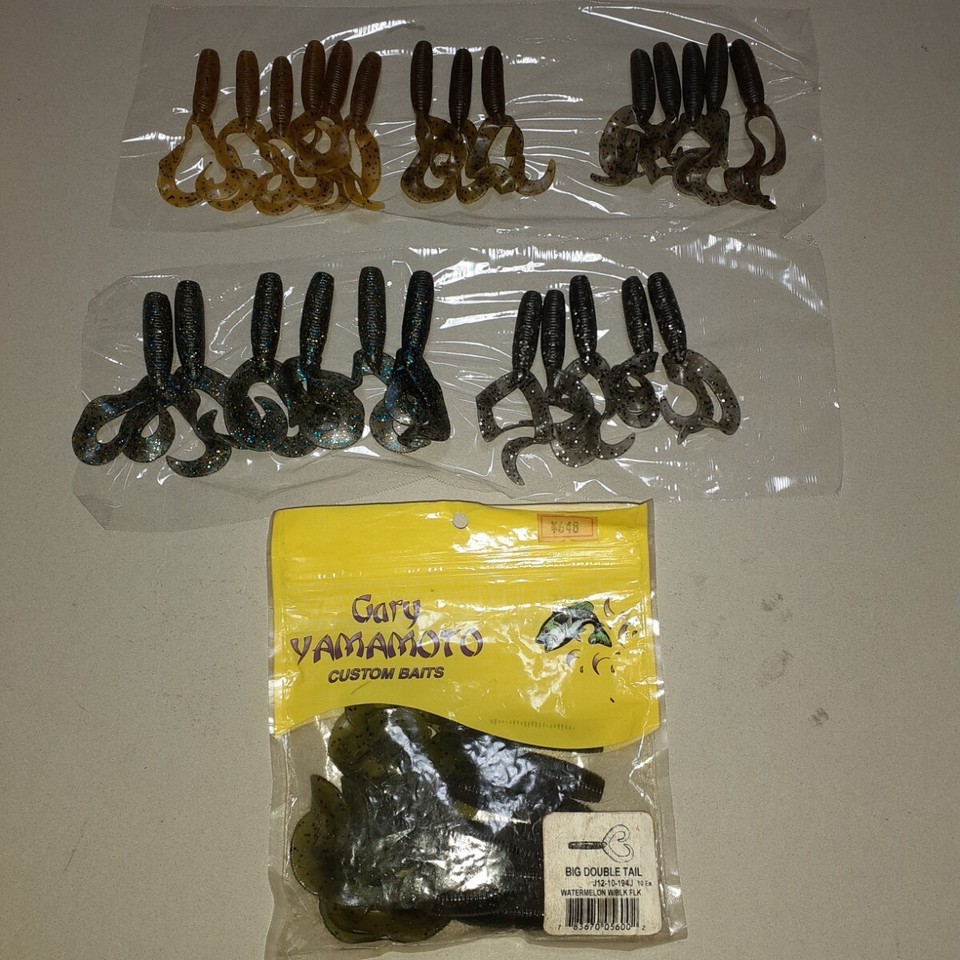 Gary Yamamoto Worm Set Double Tail Grub Twin Tail Bass Fishing | eBay UK