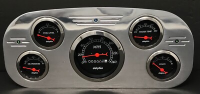 1935 1936 Ford Truck 5 Gauge Dash Panel Insert Polished Mechanical Set ...