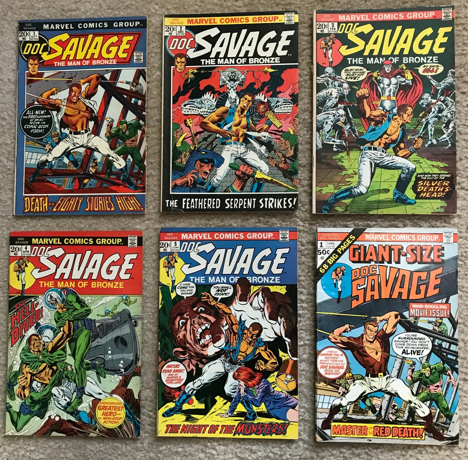 Marvel Doc Savage - LOT #1-5 PLUS Giant Size #1 (1972) - LOOK! | eBay