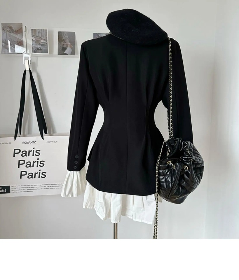 Women Patchwork Jacket Blazer Outwear Coat Oversize Formal Occasion | eBay