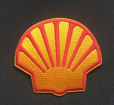 BIG SHELL RACING FUEL OILS LOGO OIL GASOLINE MOTOR CAR BADGE IRON SEW ...