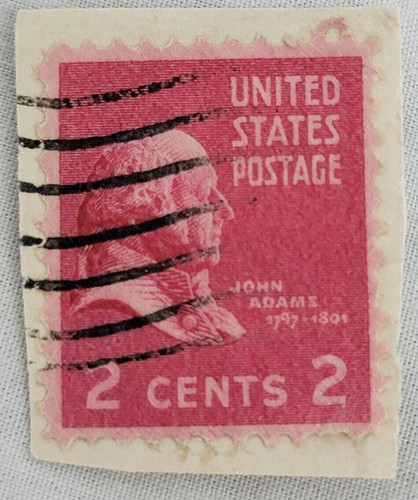 U.S. Postage Stamp ~ John Quincy Adams ~ 2₵ Red ~ Posted ~ 1938 ~ C066 ...