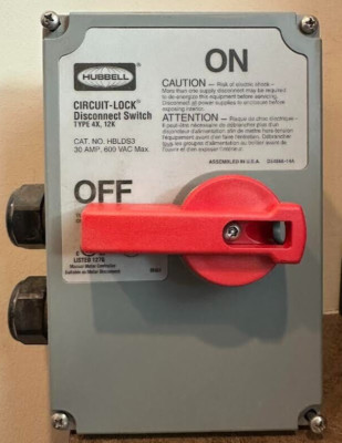 Hubbell Type 4X, 12K Disconnect Circuit Lock Switch 30A 600VAC | eBay