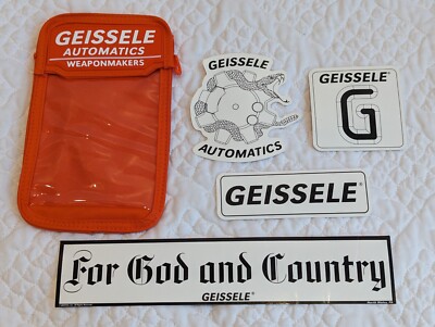 GEISSELE STICKERS & BADGE ID LANYARD HOLDER Orange (Lot of 5) SHOT SHOW ...