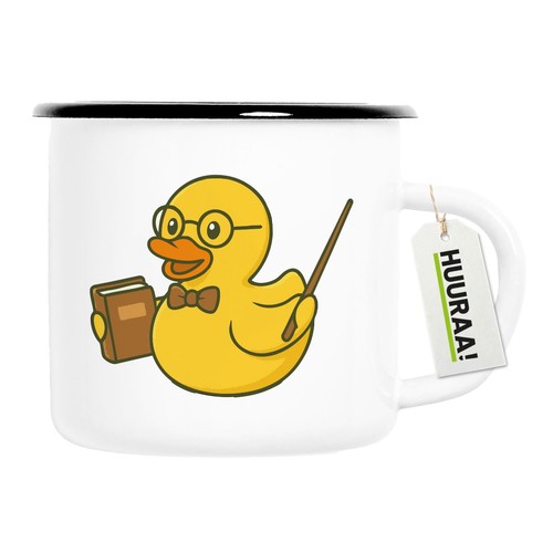 Emaille Tasse Quietscheente Lehrer Comic Gummiente Geschenkidee ...
