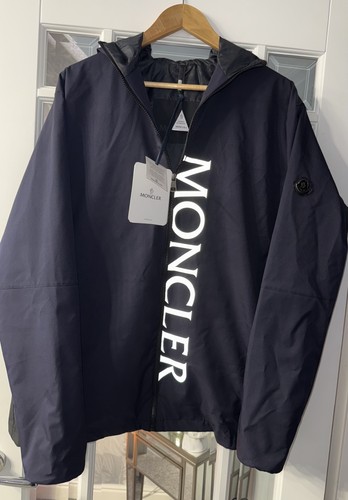 Moncler Men's Soft shell reflective logo Jacket Size 4 (XL) Navy ...