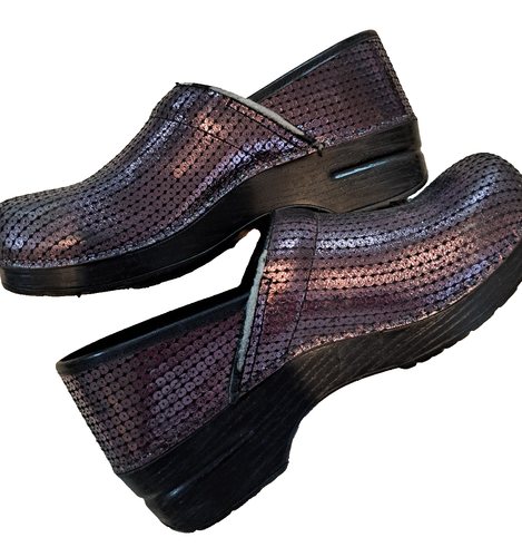 Women's Dansko Metalic Purple Texture Comfort Nursing Shoes Sz 40 US 9. ...