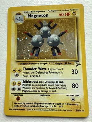 Pokémon TCG Magneton 9/130 Base Set 2 Unlimited Holo Rare | eBay