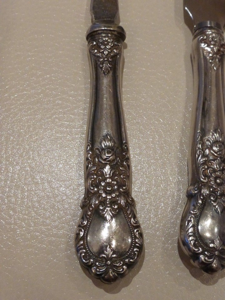 WEB STERLING SILVER HANDLES 4-PIECE SERVING FLATWARE | eBay