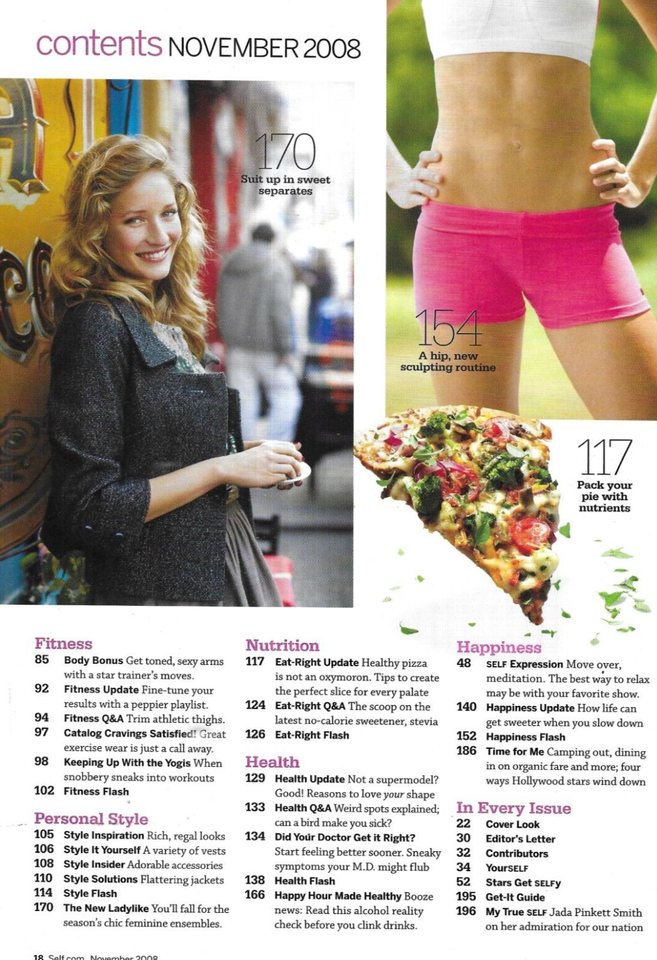 Self Magazine Mariska Hargitay 2 Day Makeover Workouts Weight Loss Recipes 2008 | eBay