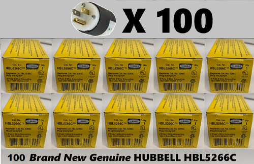 100 HBL5266C 15A 125V PBG EDISON Body Genuine Hubbell Male Cable-end ...