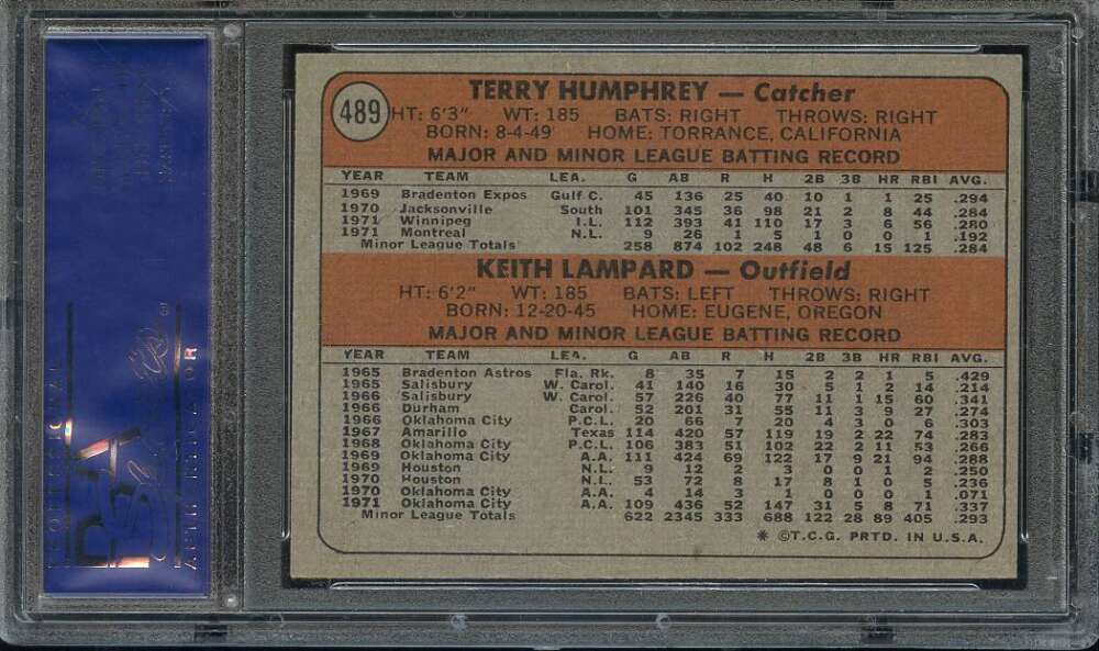 1972 Topps - 1972 Rookie Stars #489 Keith Lampard, Terry Humphrey (RC ...