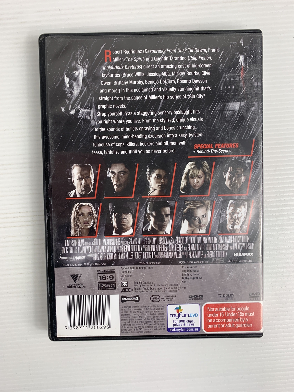Sin City DVD 2005 R4 Jessica Alba Benicio Del Toro Mint Disc | eBay UK