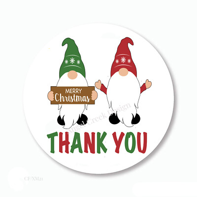 Merry Christmas THANK YOU Gnomes Scrapbook Stickers Labels Envelope ...