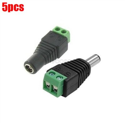 5 Pairs Male Female 2.1X5.5MM Dc Power Plug Jack Adapter Connector For ...