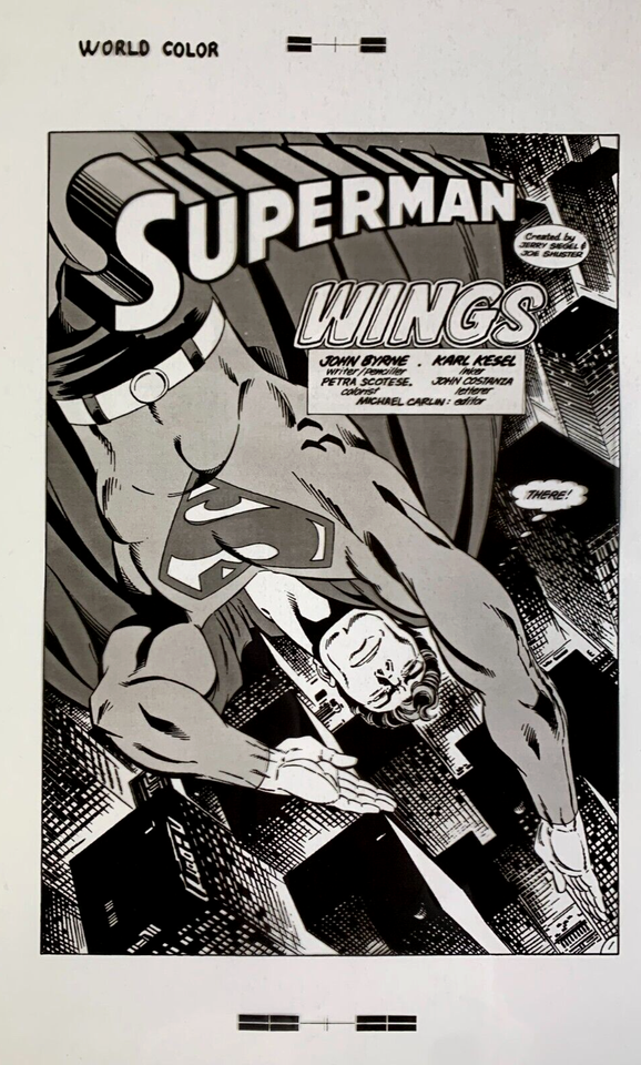 Production Art SUPERMAN #15, page #1 splash, JOHN BYRNE art, 11x17 | eBay